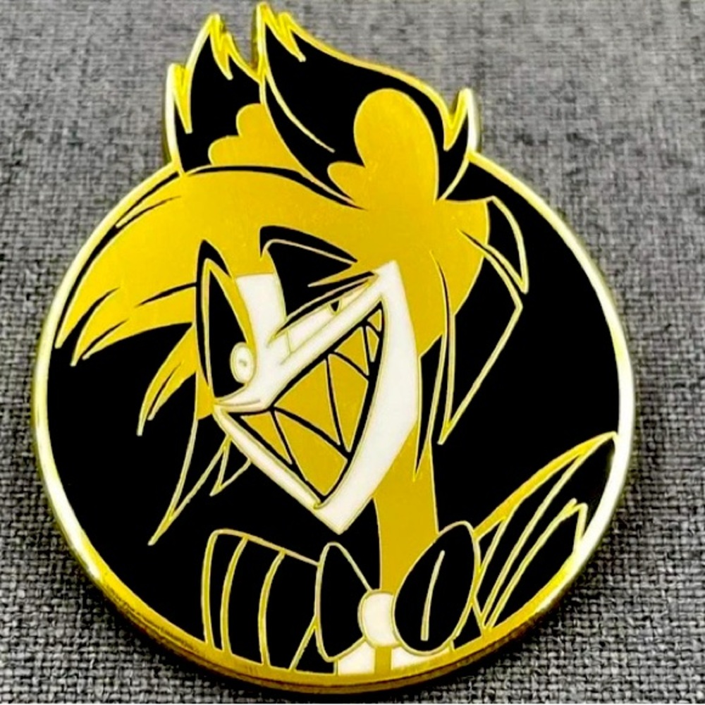 Hazbin Hotel Alastor Gold Enamel Pin - Gem